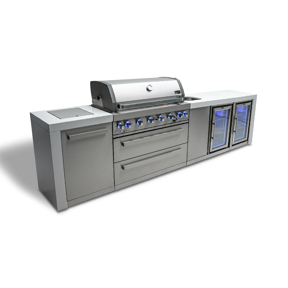 MONT ALPI 6-BURNER Deluxe Island with a Beverage Center and Fridge Cab ...